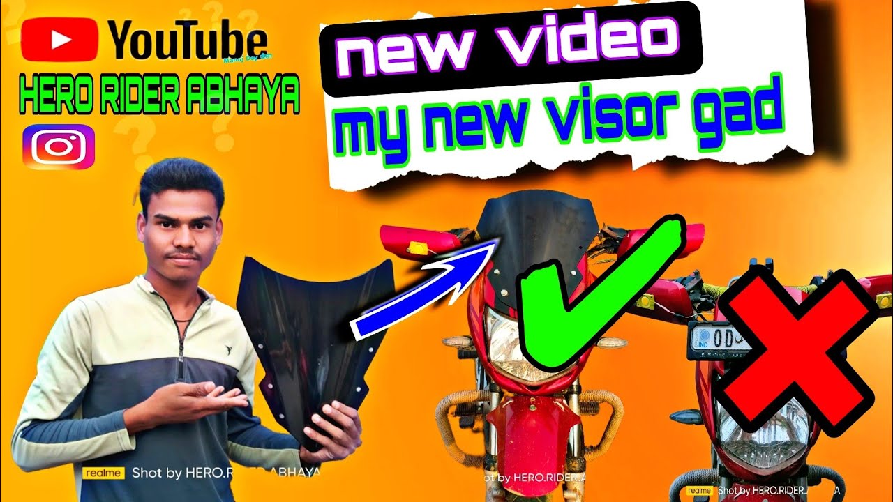 How to install new visor gad Hero hf Deluxe modified HERO RIDER ABHAYA ...
