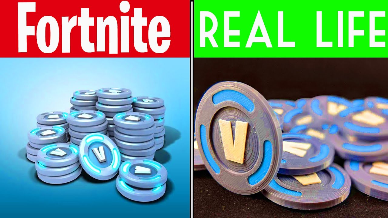 FORTNITE VBUCKS IN REAL LIFE! Fortnite Vs Real Life animation challenge ...