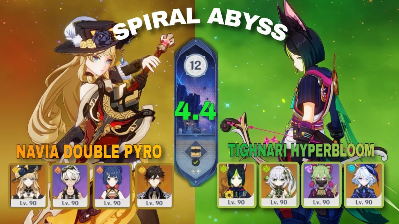 Genshin: Impact | Patch 4.4 Spiral Abyss 12 | Navia Double Pyro & C1 ...