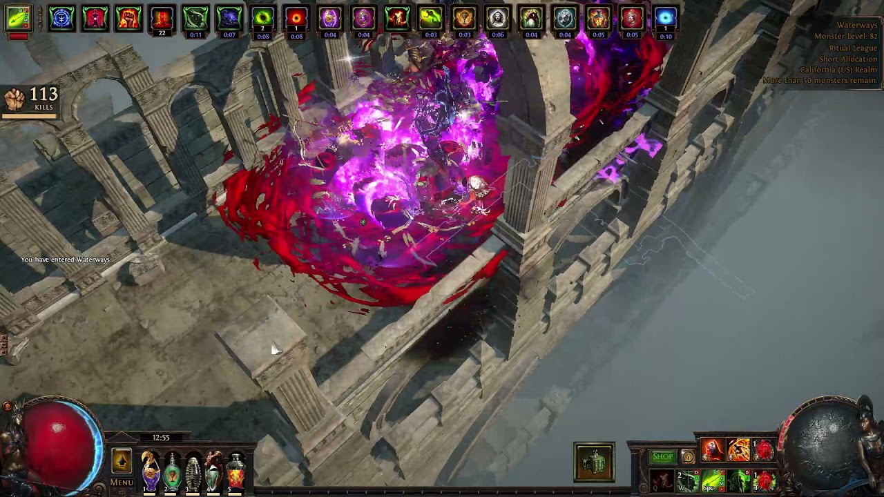 PoE 3.13 - Occultist Drox Map Clear - no phys explode - YouTube