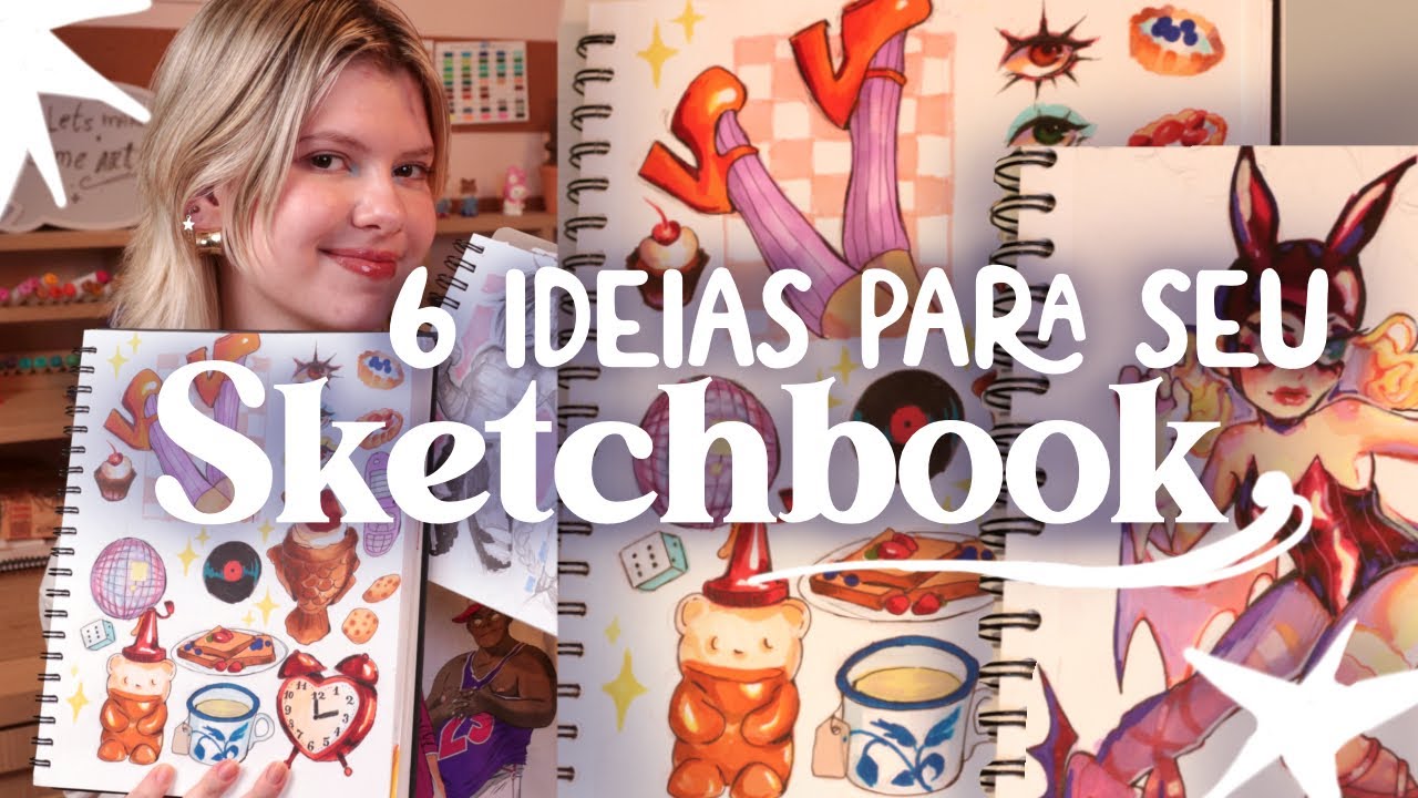 6 IDEAS PARA PREENCHER SEU SKETCHBOOK | Vick Arts - YouTube