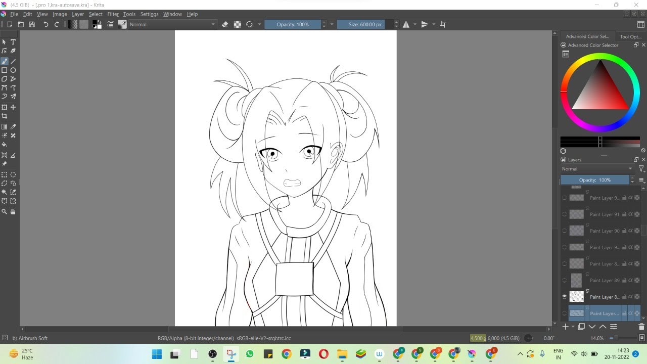 SKETCHING ANIME GIRL USING KRITA - ANIME DRAWING LIVE STREAM - YouTube