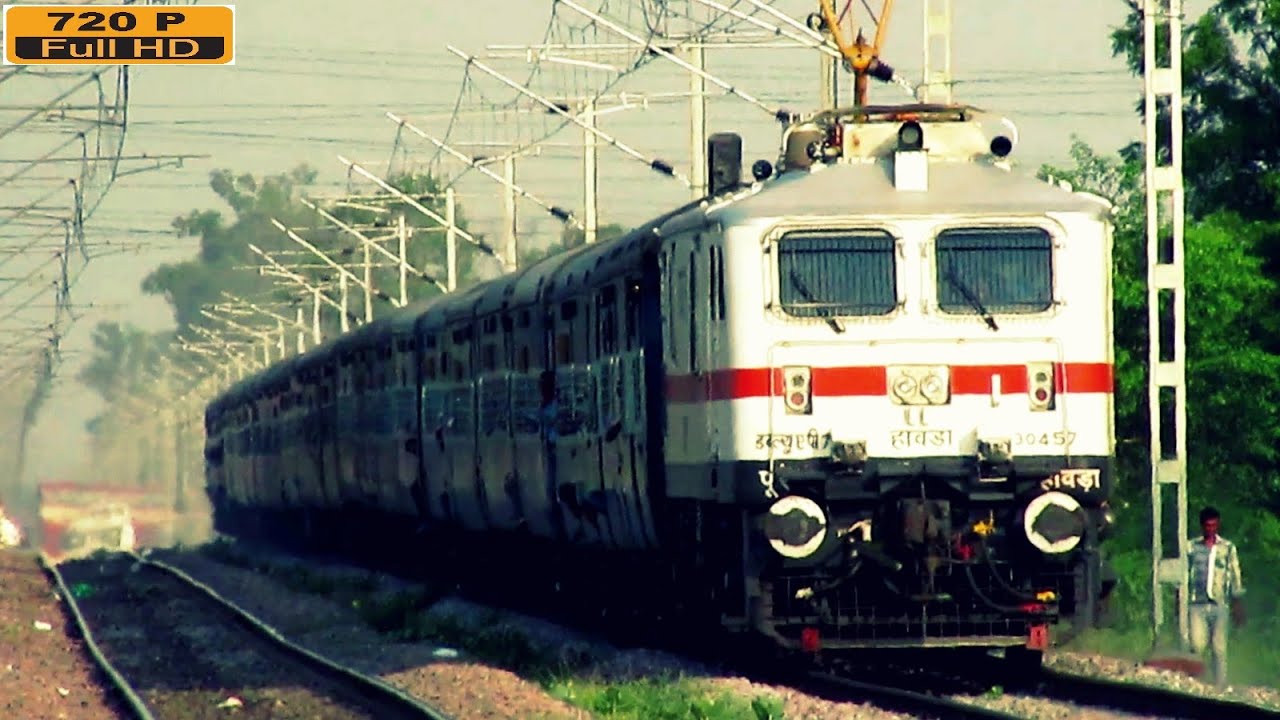 1st HWH WAP 7 (HOG) Himgiri Express Scorches Sultanpur outer at Good ...