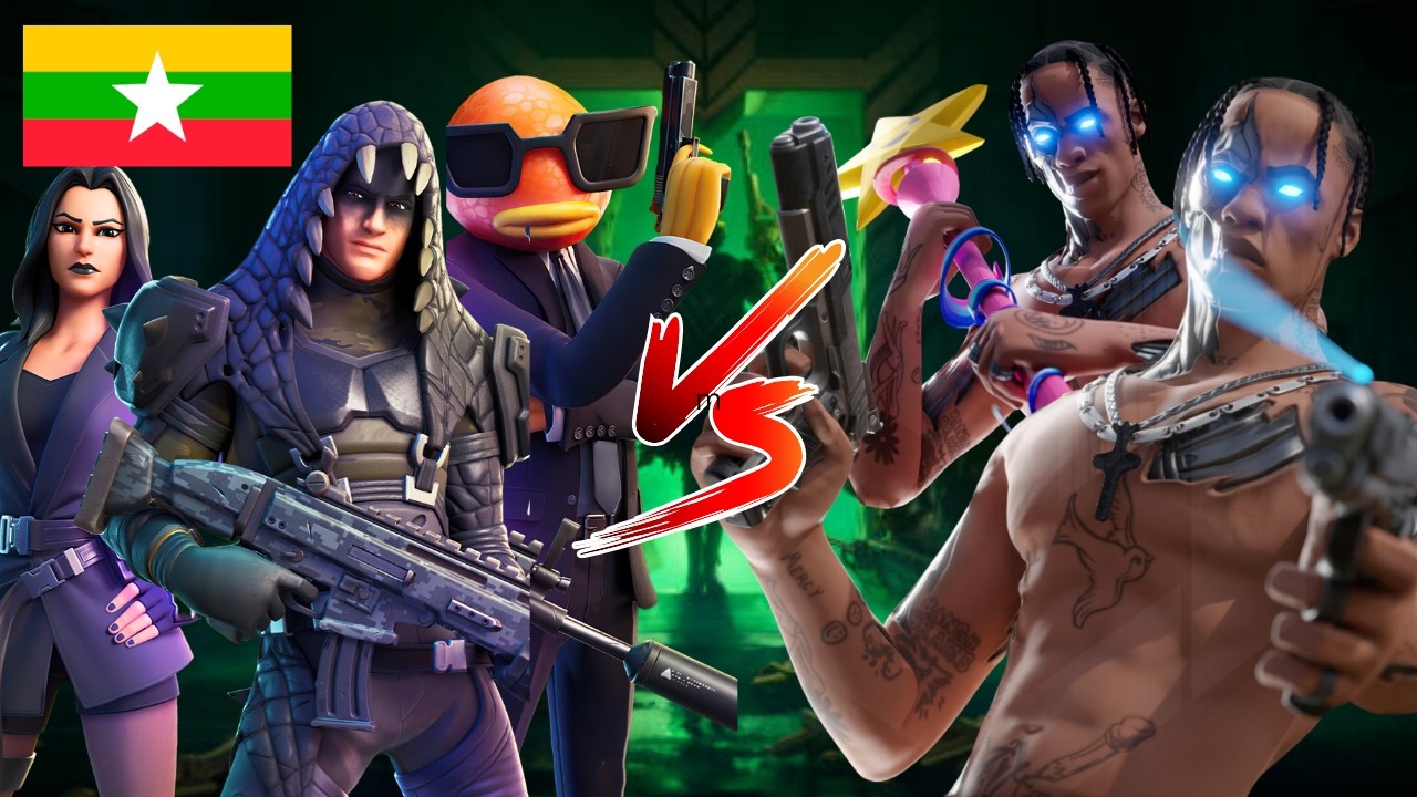 Box Fights Against 3 Burmese Pros in Fortnite - YouTube