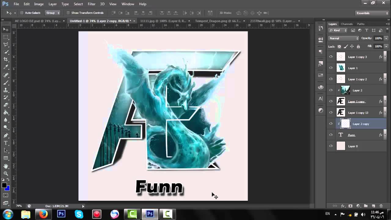Tutorial Logo GFX #1 | شكراا 200 اخخ : شرح تصميم لوقو - YouTube