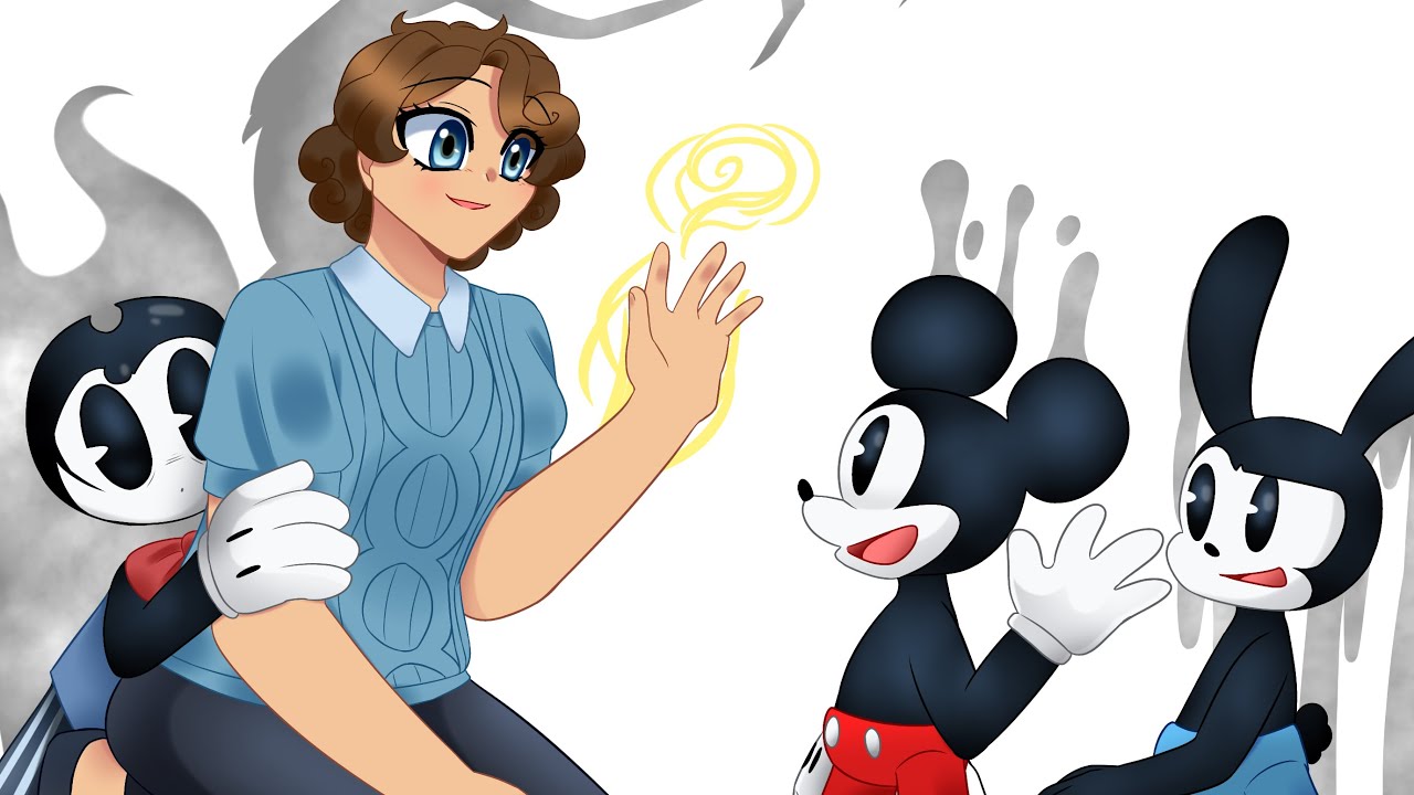 Bendy and Audrey meet Mickey and Oswald, (Bendy and the dark revival ...