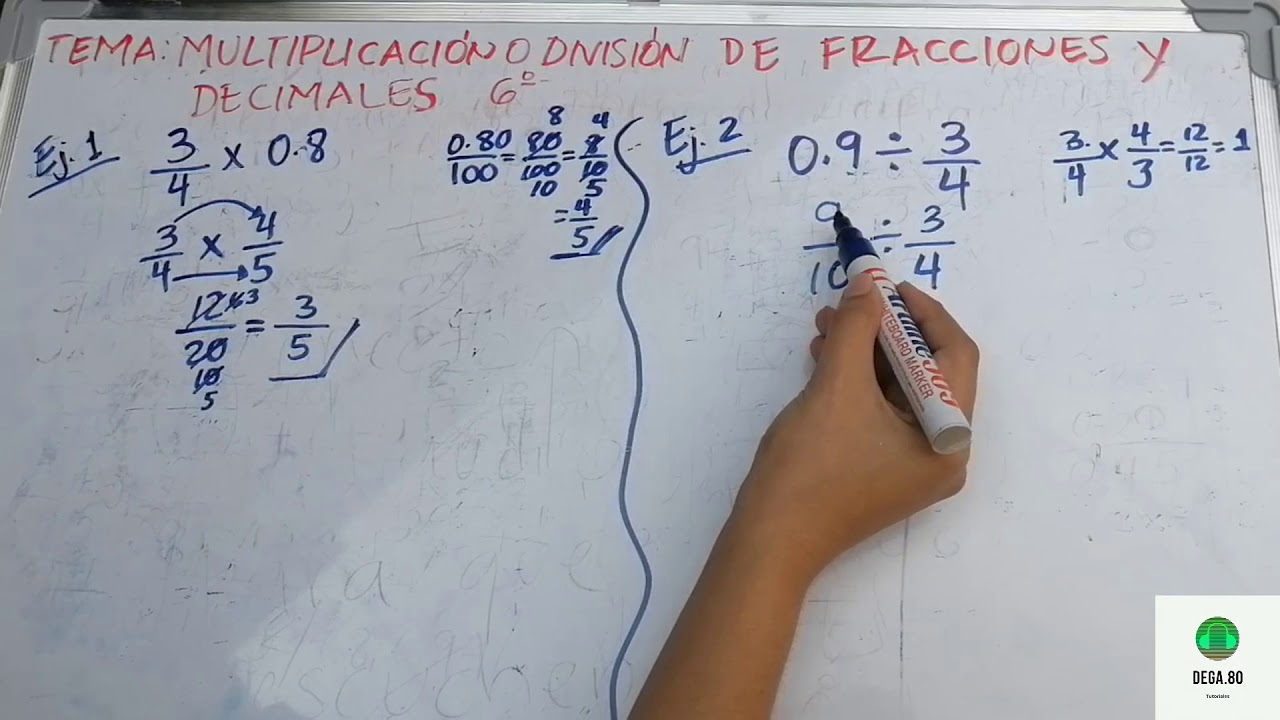 Multiplicación y División de fracciones o decimales 6° - YouTube