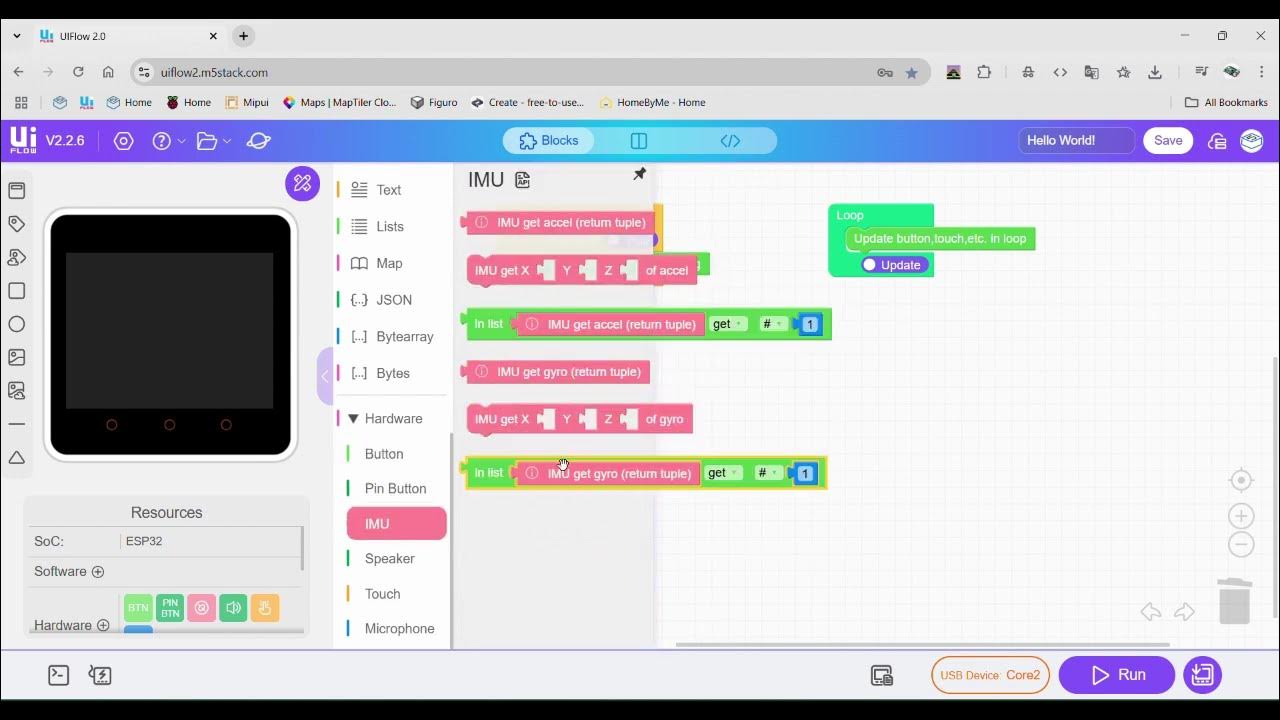 Getting started in UIFlow 2 With The M5Stack Core 2 - YouTube