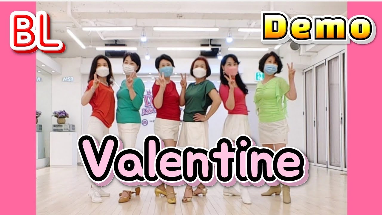 Valentine(발렌타인) / 초급라인댄스 (Newcomer)- Demo - YouTube