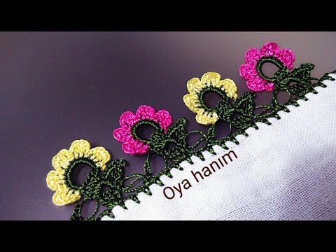 622- Çiçekli tığ oyası yapılışı