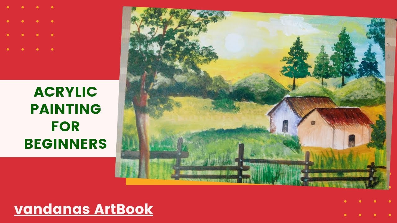 Easy landscape scenery drawing for class 9th & 10th - YouTube