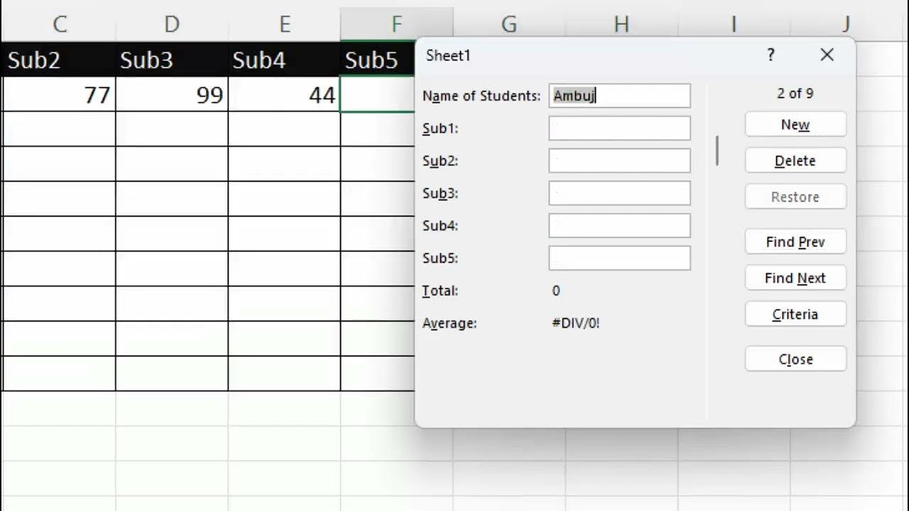 Short cut key to create Data entry form in Ms Excel@COMPUTEREXCELSOLUTION - YouTube