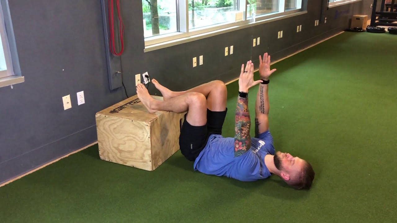 90-90 2 Leg Box Hamstring Bridge with Reach - YouTube