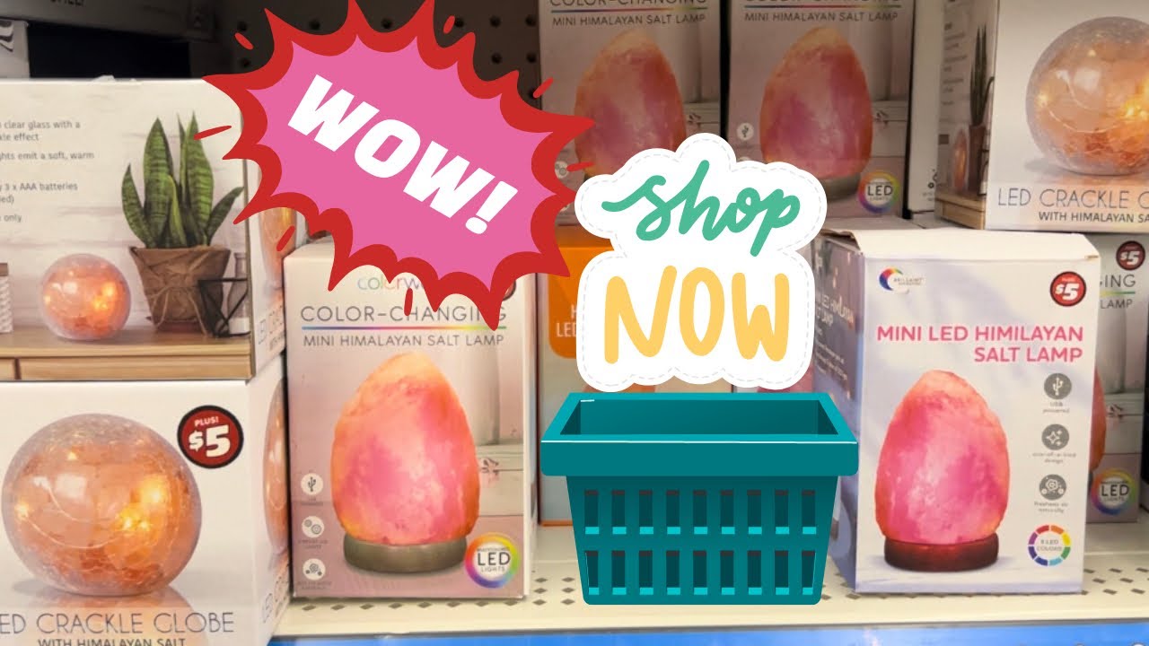Mini LED Salt Lamp display available in Dollar tree shop with me # ...