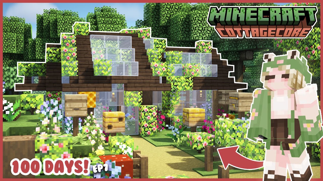 🐝 I built a Bee Sanctuary in my 100 Days of Cottagecore Minecraft World ...