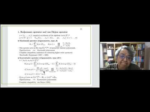 Masatoshi Noumi — Elliptic van Diejen difference operators and hypergeometric Selberg integrals ...