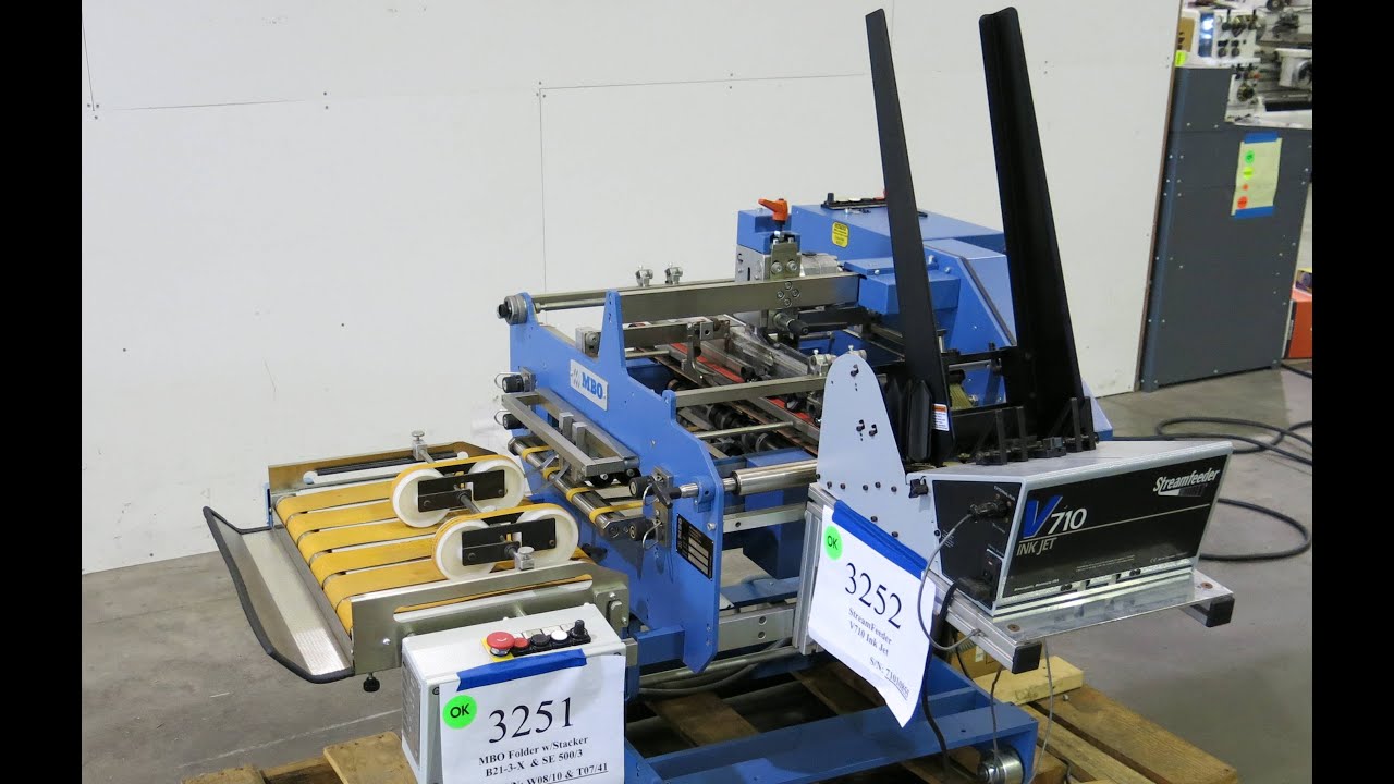 V710 Streamfeeder Feeding MBO B21-3-X Folder with SE500/3 Stacker - YouTube