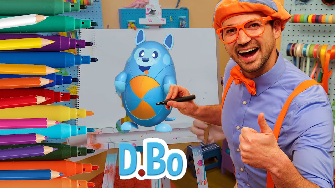 How To Draw D. BO | Draw with Blippi | Arts and Crafts For Toddlers ...