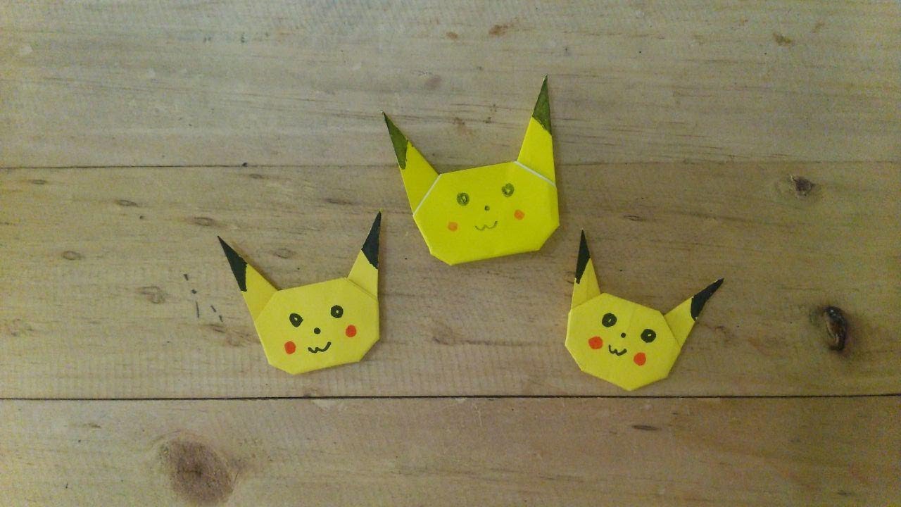 Easy Origami Paper Pikachu Tutorial | Cara Membuat Pikachu Dari Kertas ...