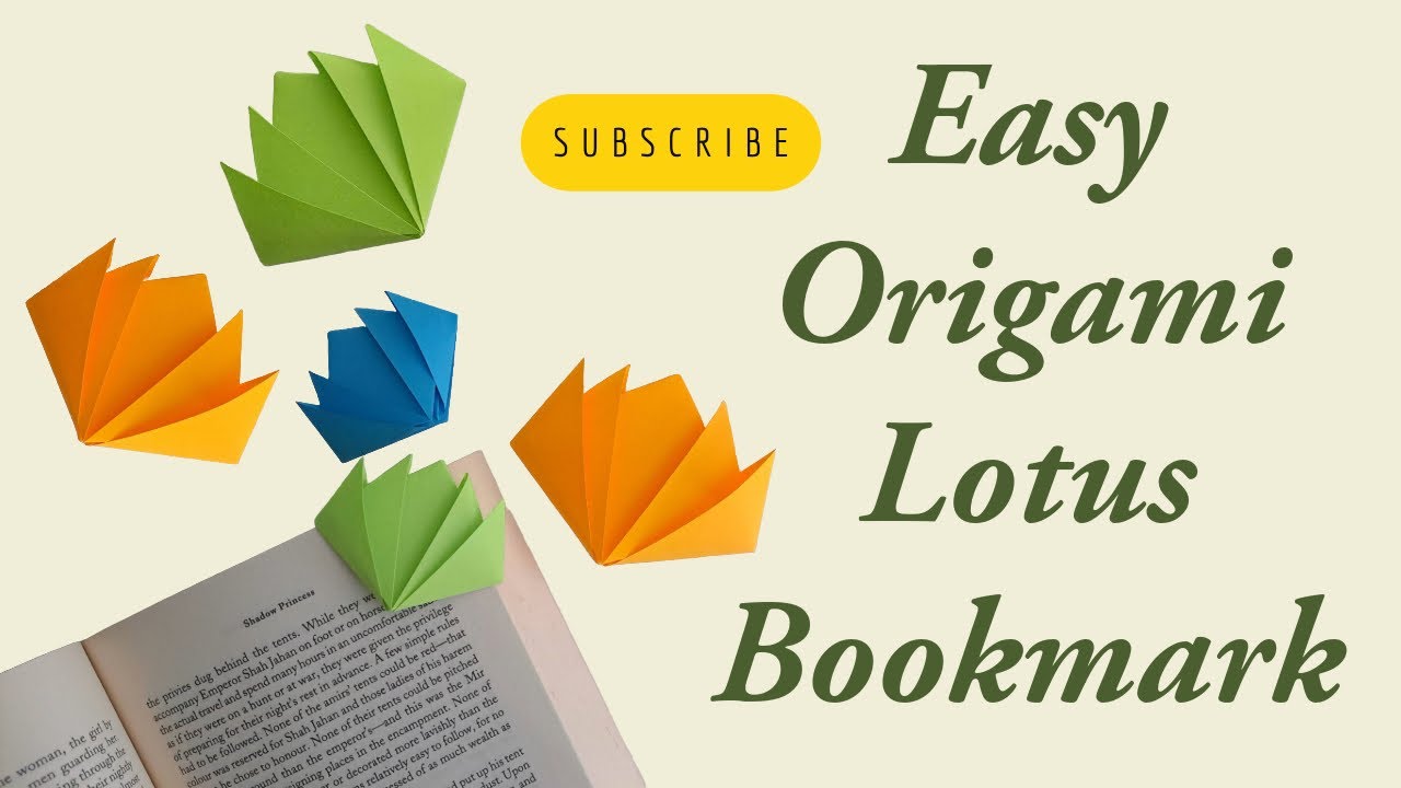 How to Fold an Easy Origami Lotus Bookmark - YouTube