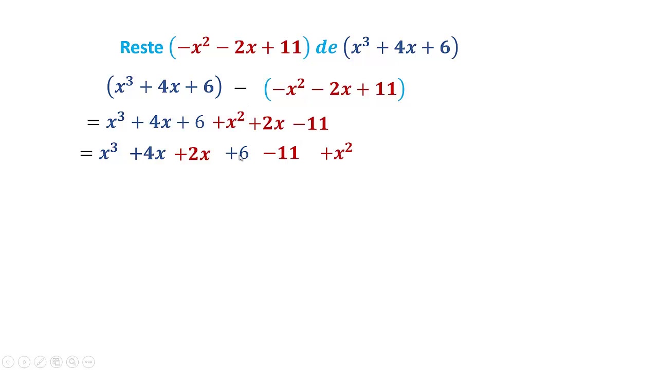 Resta de polinomios ejemplo 2 - YouTube