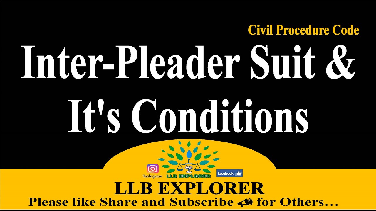 Interpleader Suit|| Section 88 || Order 35 CPC || Civil Procedure Code ...