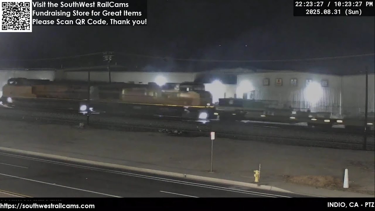 UP Empty Ribbon Rail Train at Indio CA - YouTube