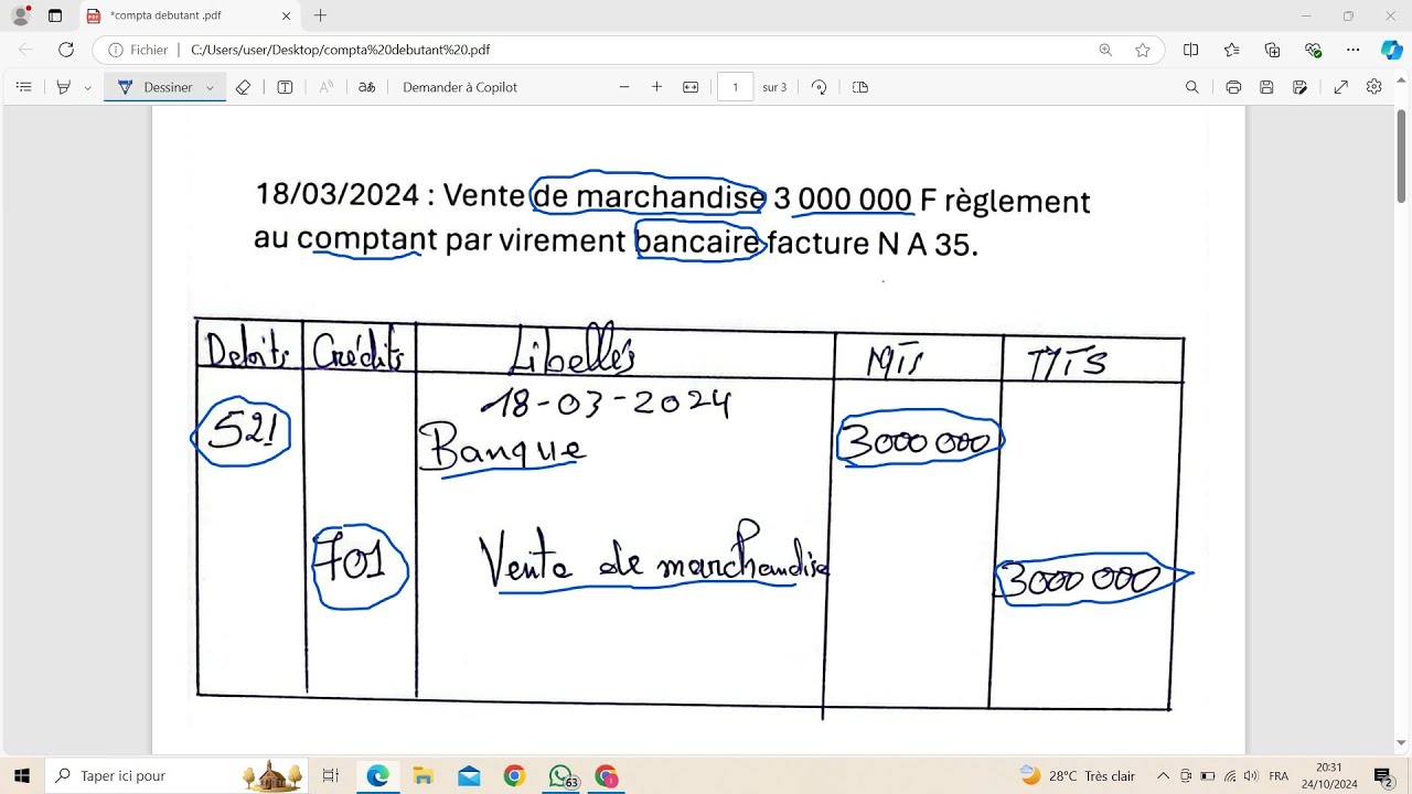 Compta Débutant Partie 1: Enregistrement des Operations Comptable - YouTube