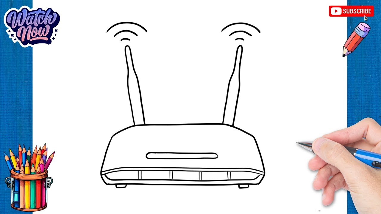 How to draw Internet Rooter - Electronic Devices Drawing - YouTube