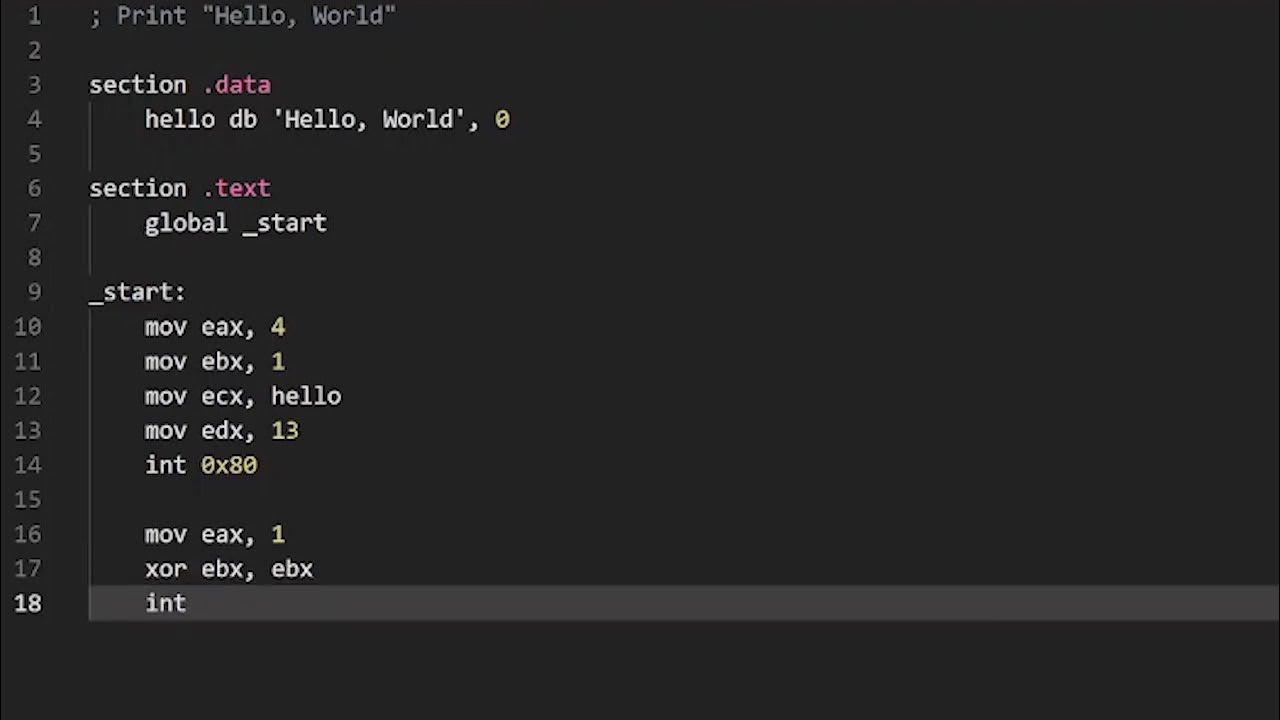 print(Hello World) but its Assembly Language - YouTube