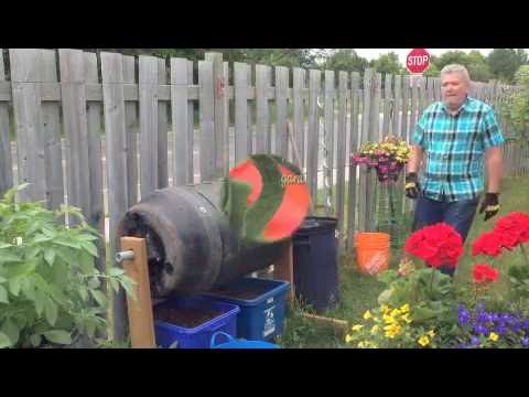 A rolling compost bin - YouTube