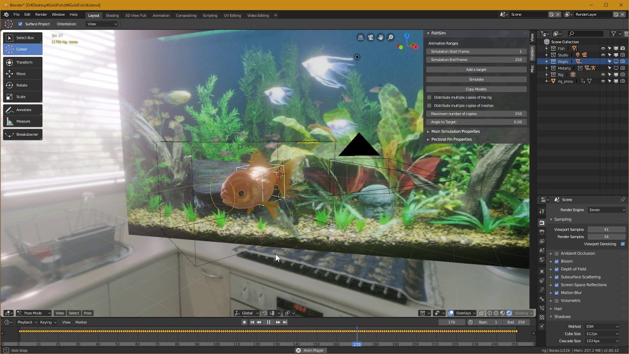 Blender 2.8 FishSim Addon Demo - YouTube