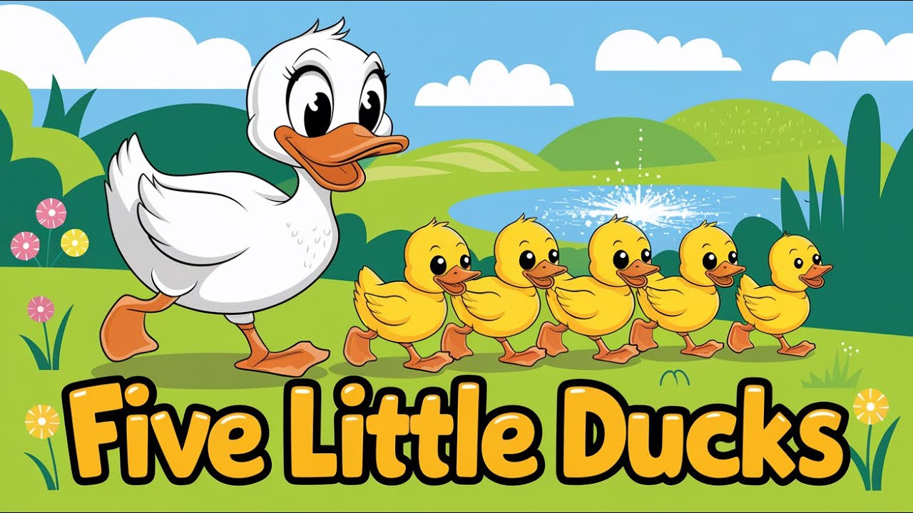 Five Little Ducks - Animated Musical Video for Kids - Fun Nursery Rhyme ...
