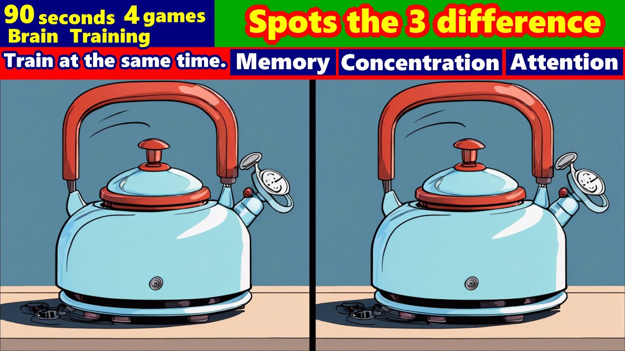 Find the difference | Try to find the difference! | Brain training ...