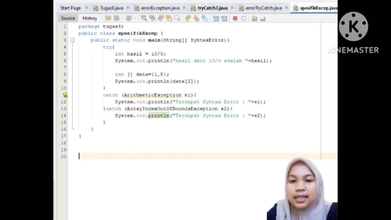 NURFIDA AIN_21650084_KELAS B_TUGAS BAB 8 ERROR HANDLING DAN AKSES MODIFIER PEMROGRAMAN JAVA ...