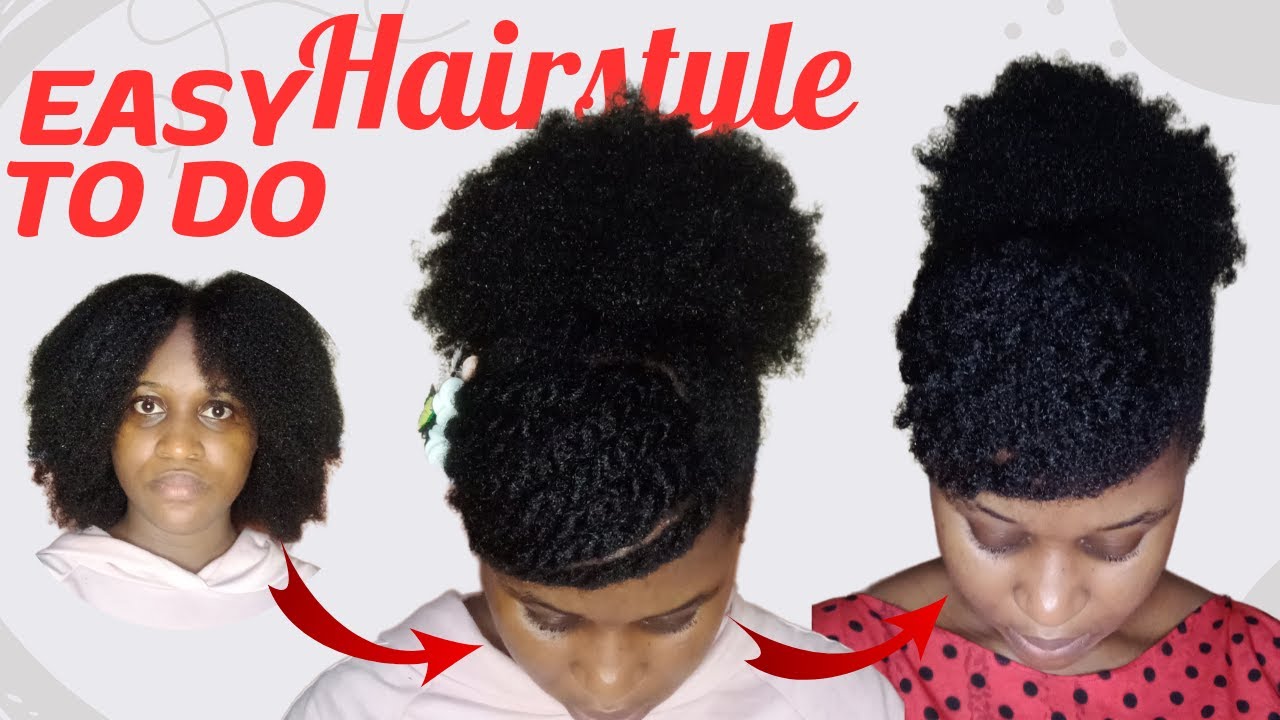 Easy Natural Hairstyle For 4C Hair | Easy To Do Hairstyle - YouTube