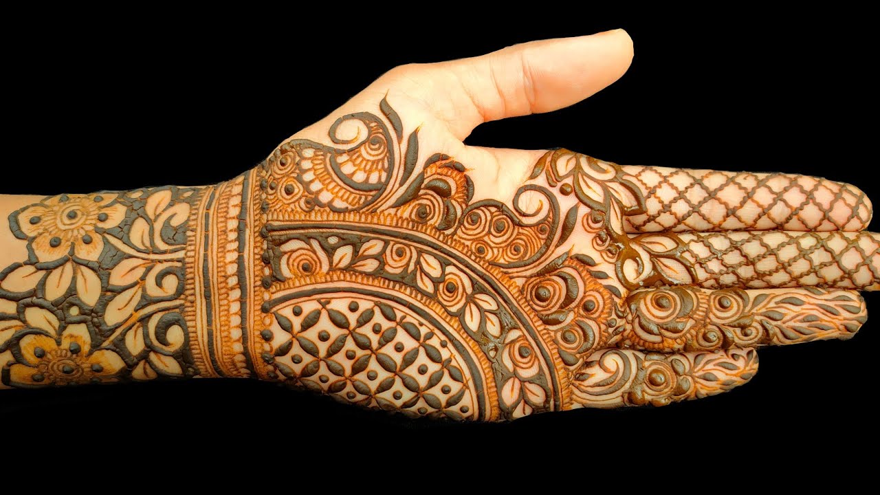 Very Beautiful Latest Heavy Mehndi Henna Design for Front Hand ...