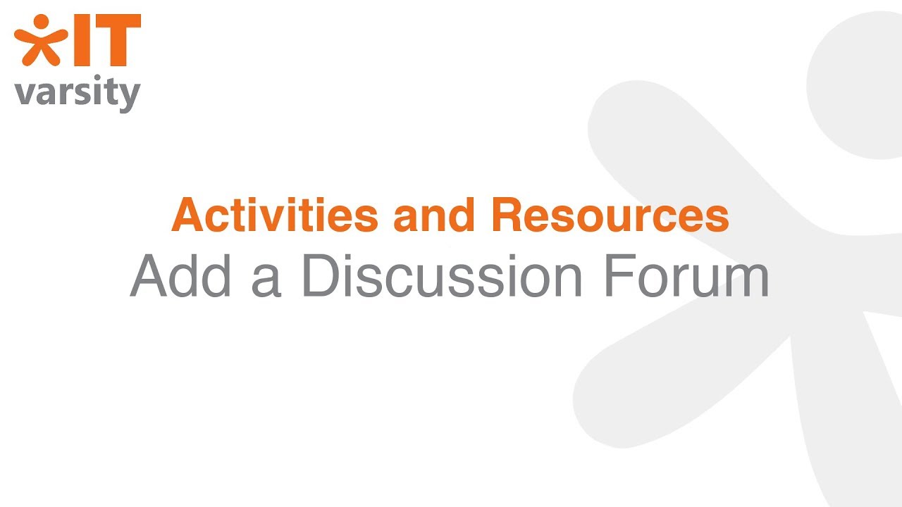 Add a Discussion Forum | Master Moodle | Lesson 18 - YouTube