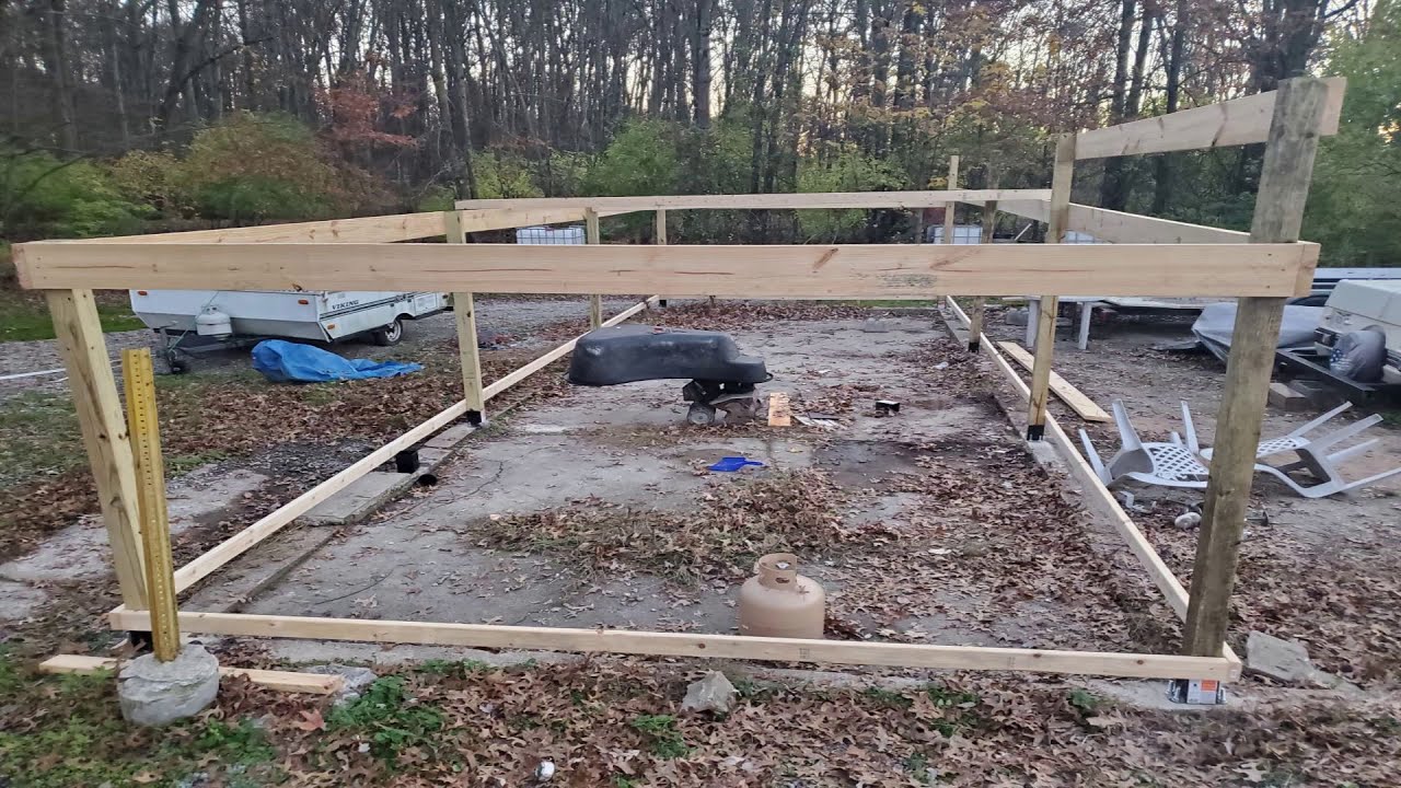 12x36 Lean to Shed/Garage/Mini Pole Barn DIY Build - YouTube