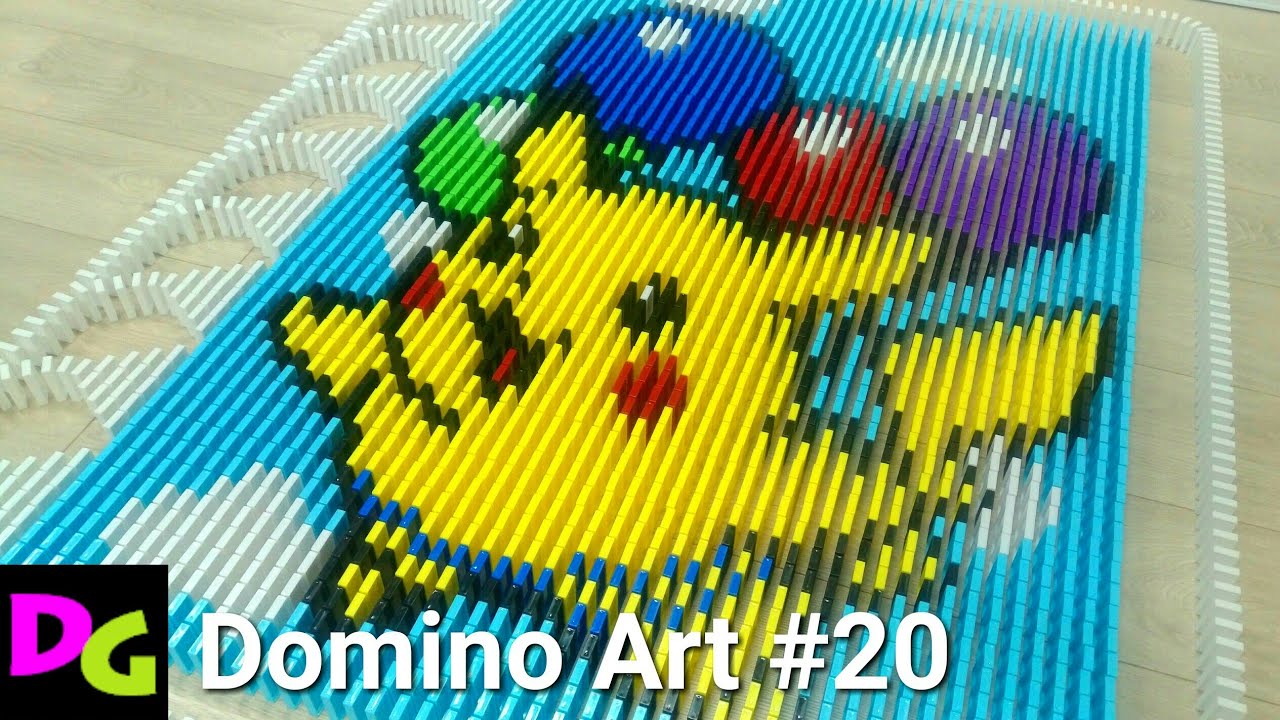 Pokemon PIKACHU made from 4,500 dominoes / Domino Art #20 - YouTube