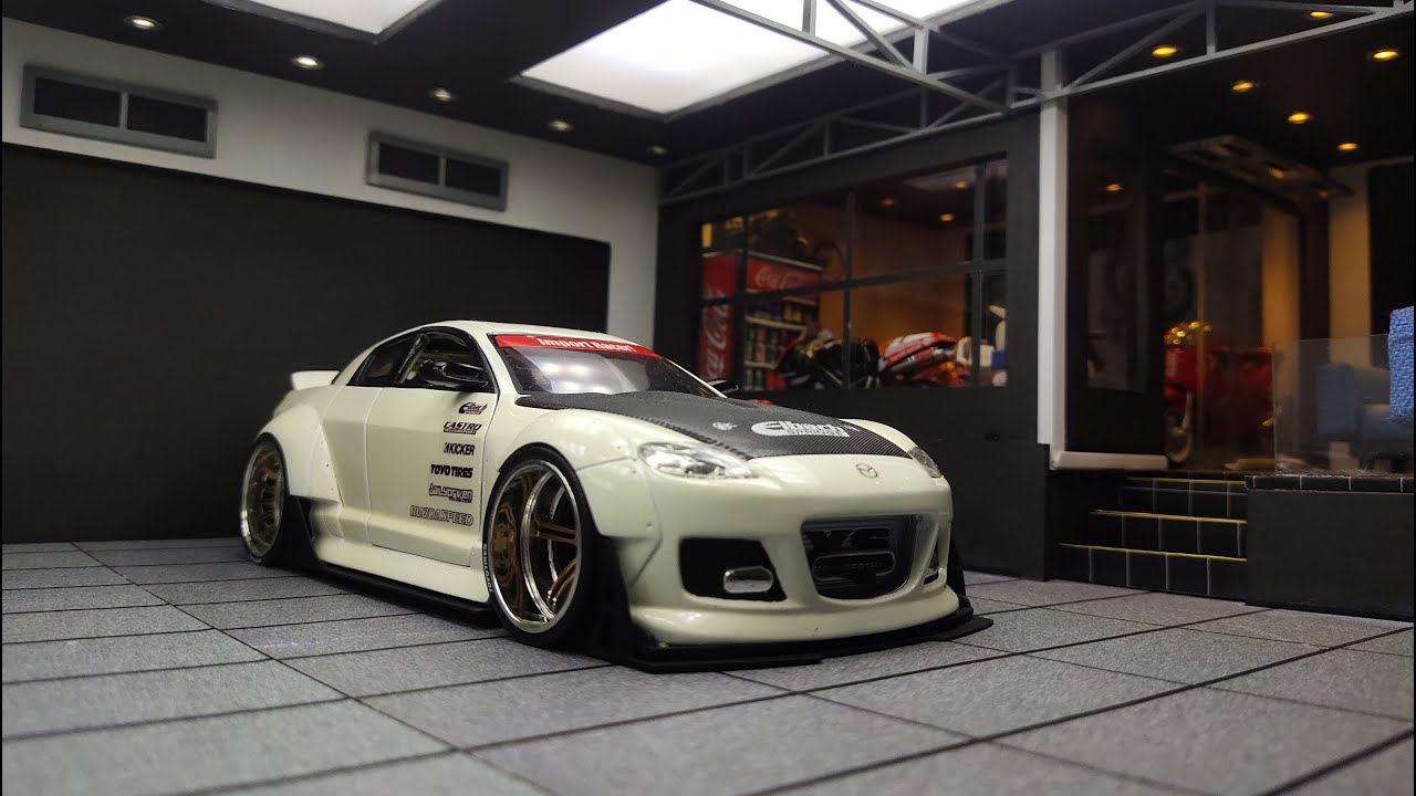 Mazda RX8 Pandem widebody kit, Jada Toys diecast scale 1/24 - YouTube