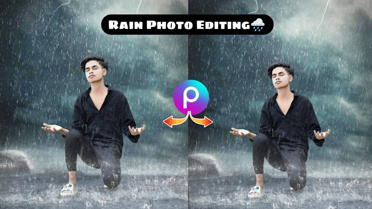 Realistic rain photo editing in PicsArt || rain photo editing ||PicsArt ...