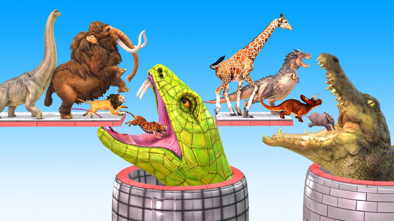 Dinosaurs vs Animals Who Will Win the Reptiles Hole Battle? Animal ...