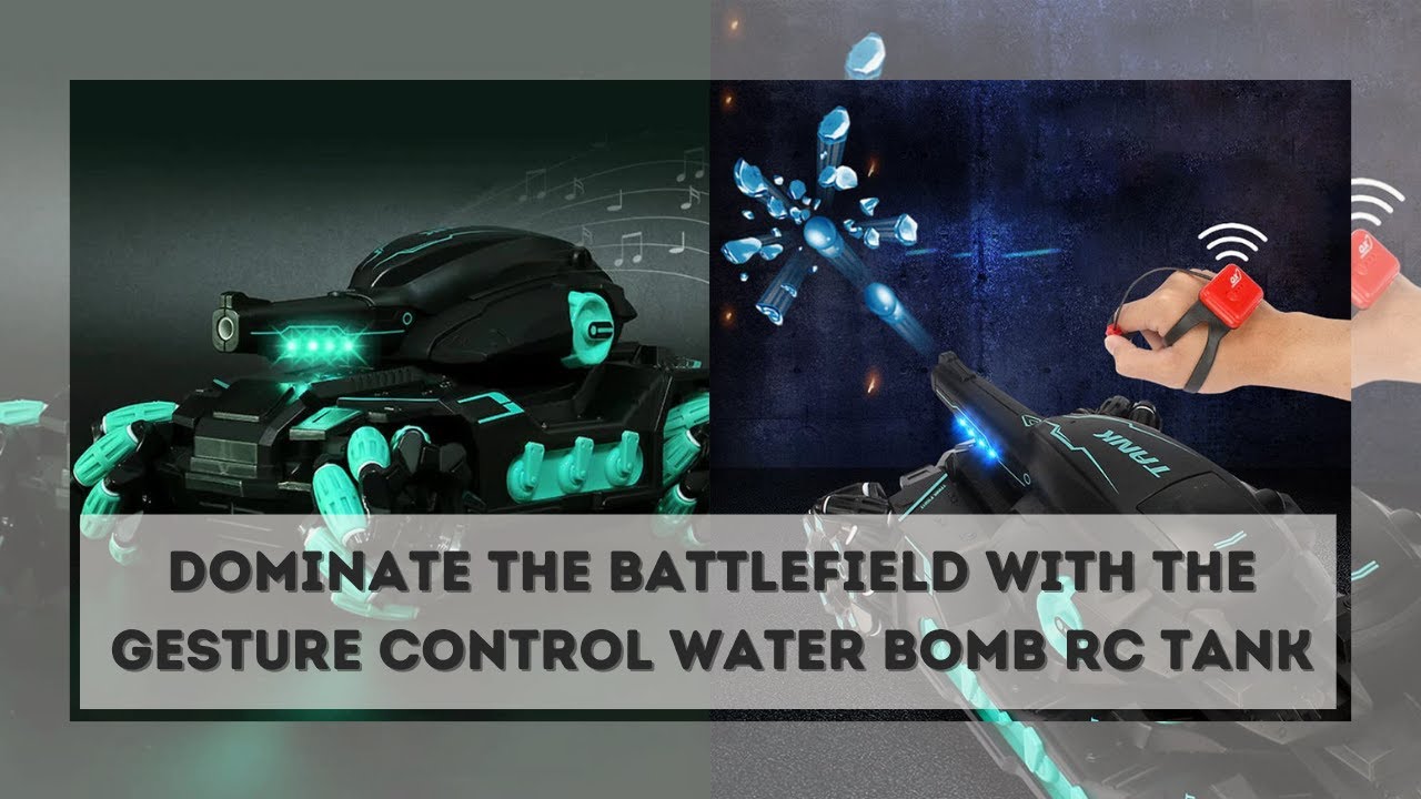 Gesture Control Water Bomb RC Tank - 360°Rotating 4WD RC Tank Car Nerf ...