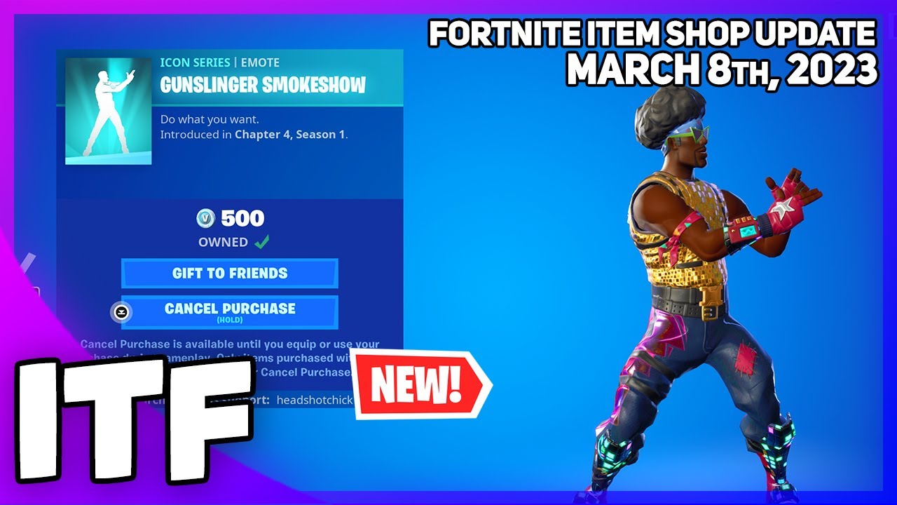 Fortnite Item Shop *NEW* GUNSLINGER SMOKESHOW EMOTE! [March 8th, 2023 ...