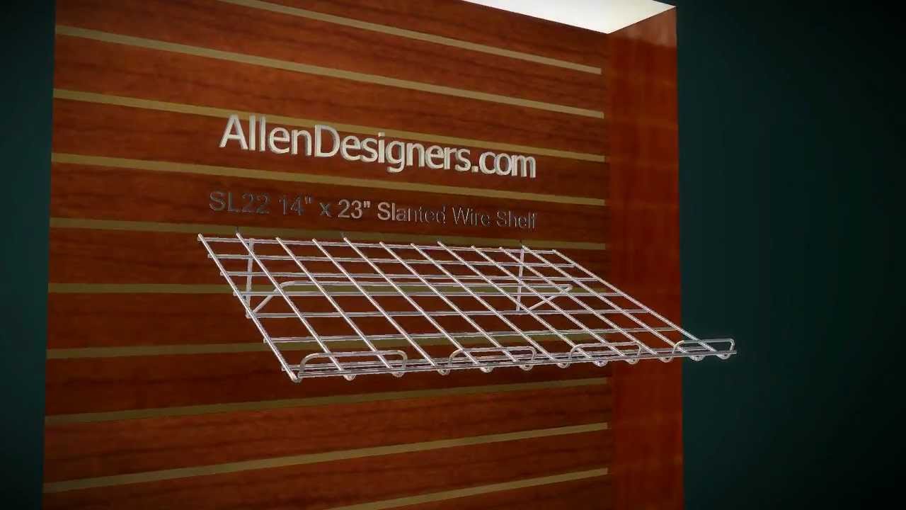 Slatwall14 Inch x 23 Inch Slanted Wire Shelf.avi - YouTube