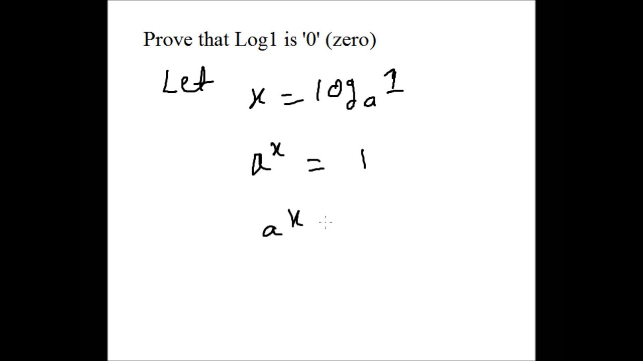 Log1 Is Zero 0 Prove That YouTube