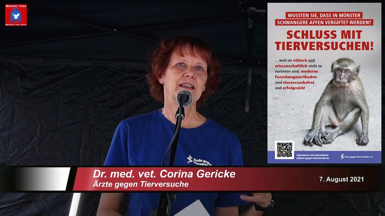 Münster: Demo gegen Tierversuche Rede: Dr. med. vet. Corina Gericke ...