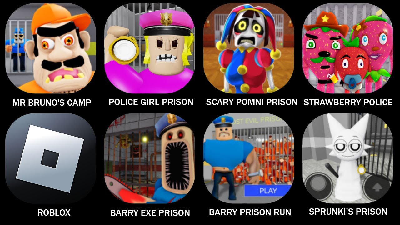 MR BRUNO'S CAMP,POLICE GIRL PRISON,SCARY POMNI PRISON,STRAWBERRY POLICE ...