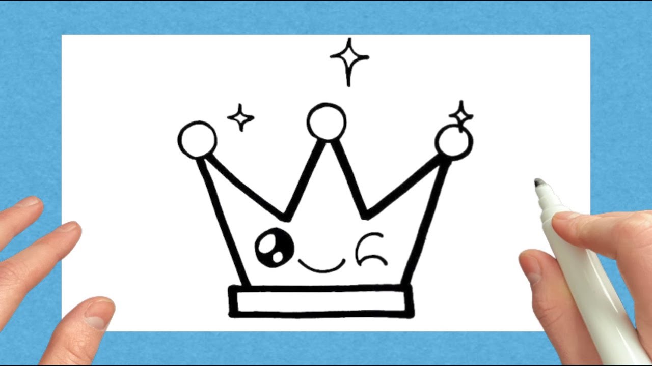 How to draw a Supper Cute Crown Step by step very easy, Draw cute ...